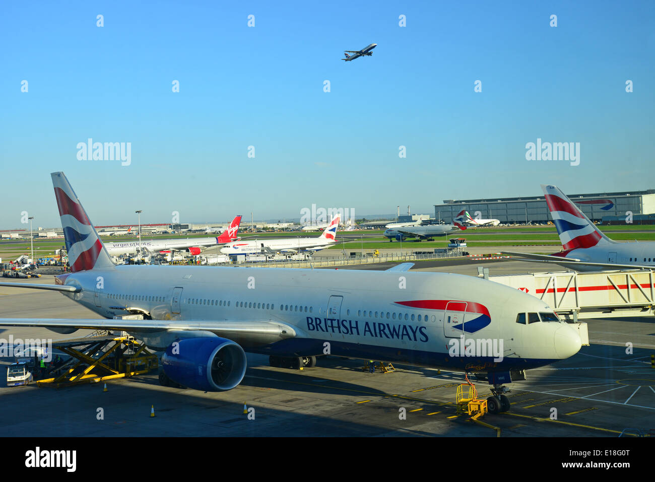 British Airways Boeing 777 aircraft at gate, Heathrow Airport, London ...