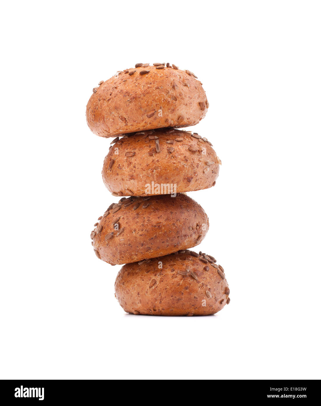 hamburger bun or roll stack isolated on white background cutout Stock ...