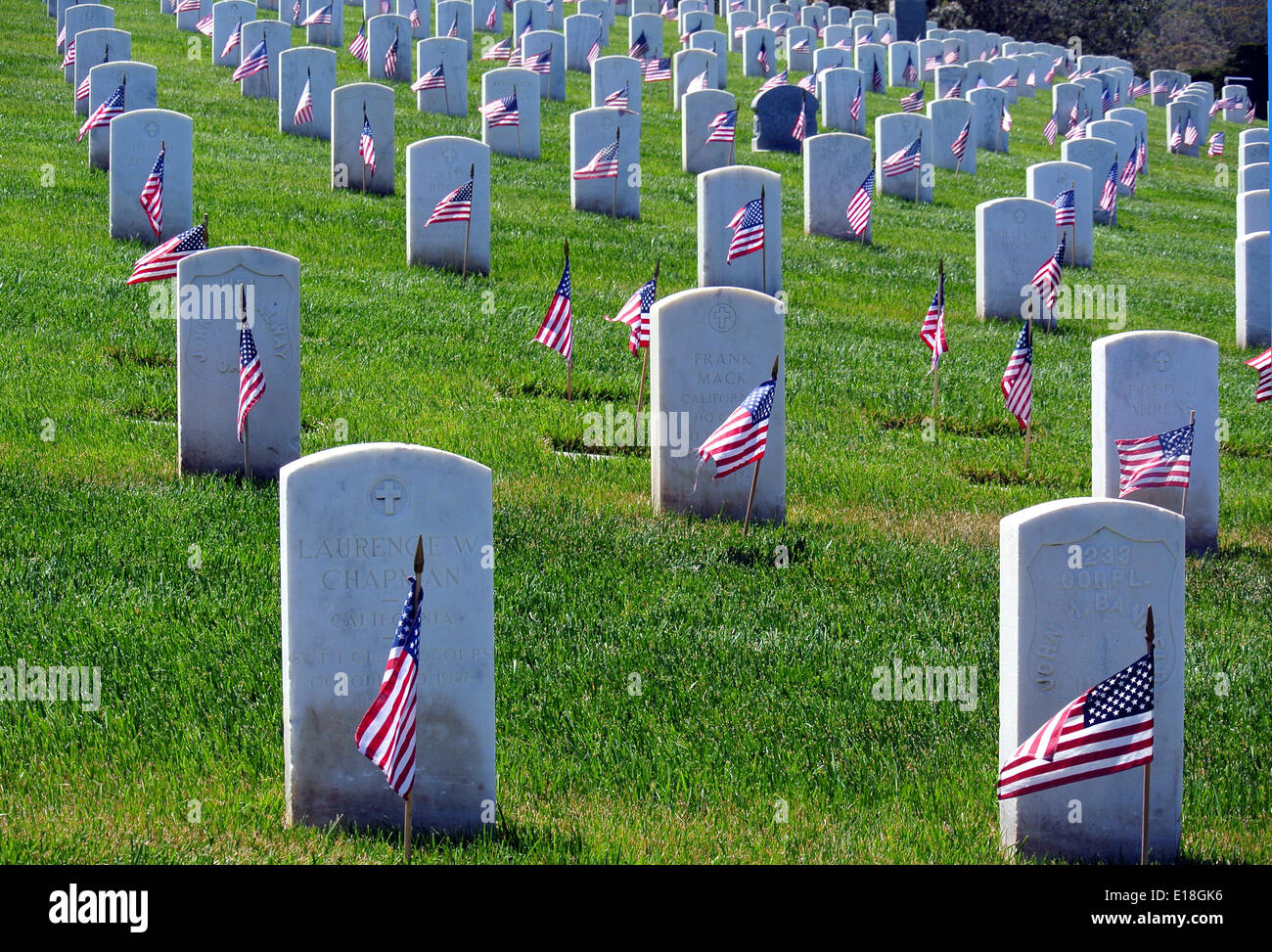 Gravestones with flags hi-res stock photography and images - Alamy