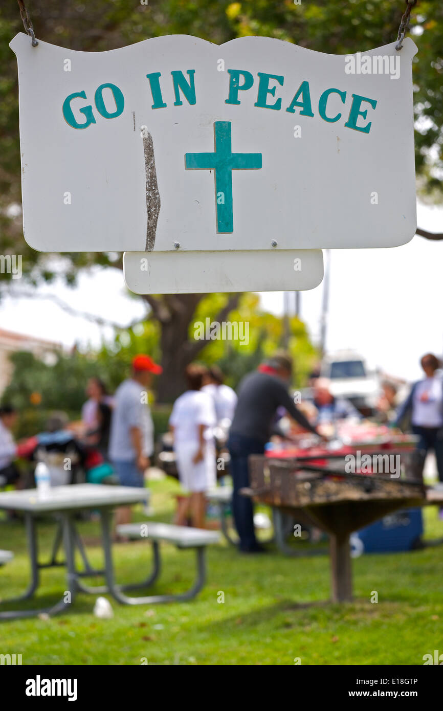 Go in Peace, Sign By The BBQ Site In Avalon, Santa Catalina Island ...