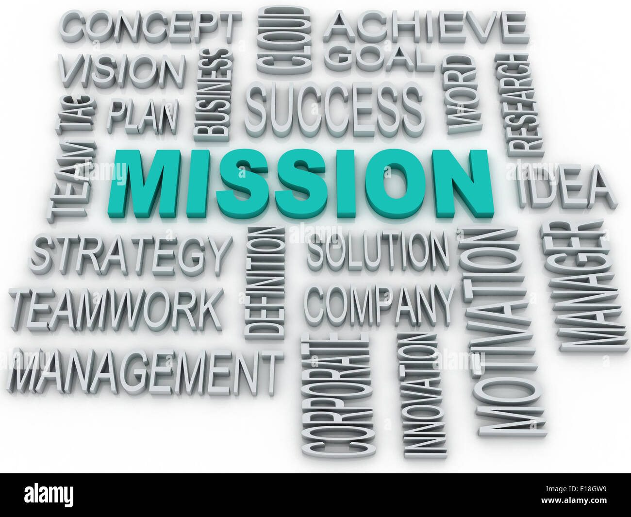 3d Mission and business concept in word tag cloud Stock Photo - Alamy