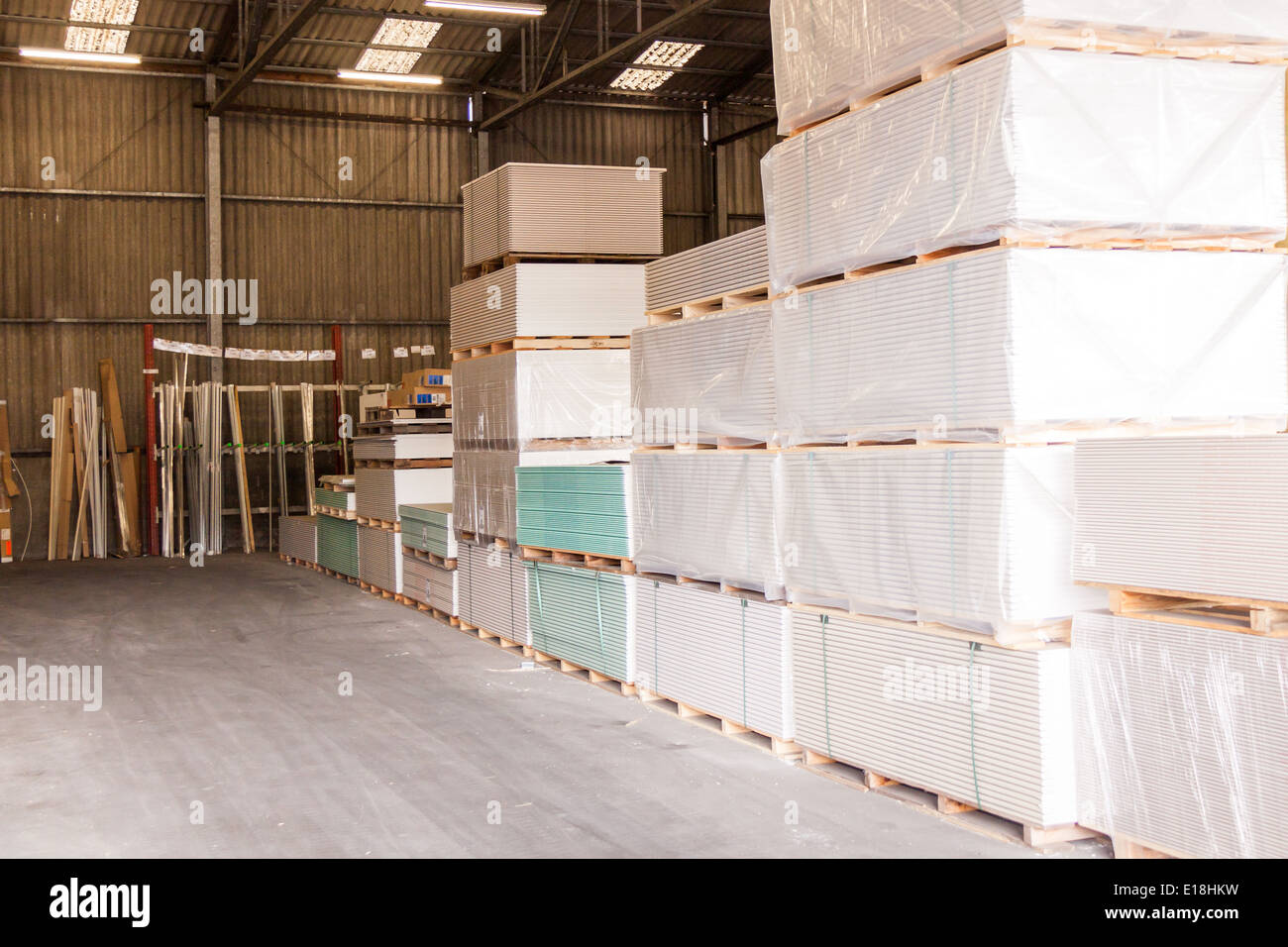 Cement building blocks stacked on pallets Stock Photo - Alamy