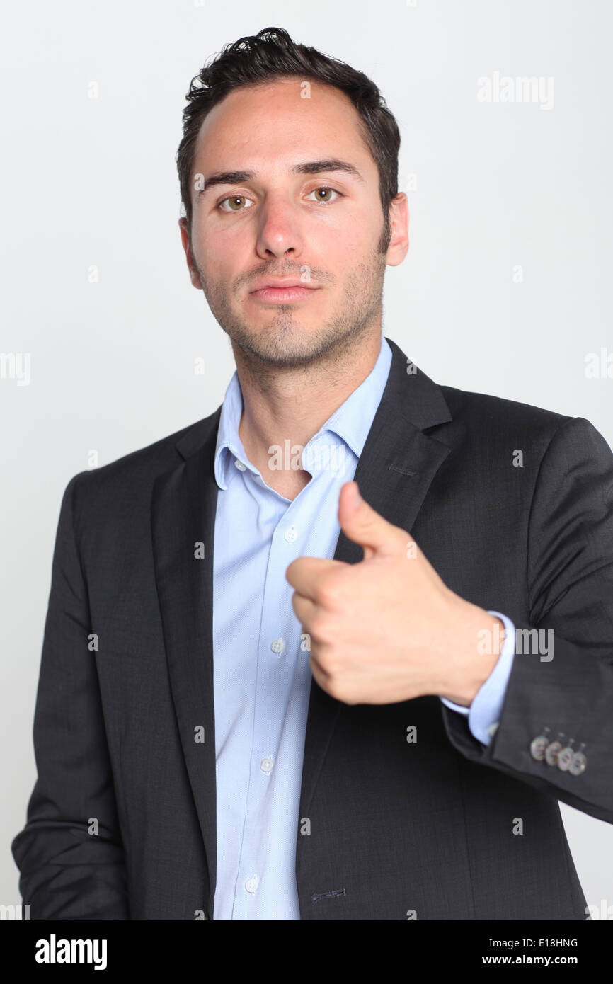 Businessman counting number one Stock Photo - Alamy