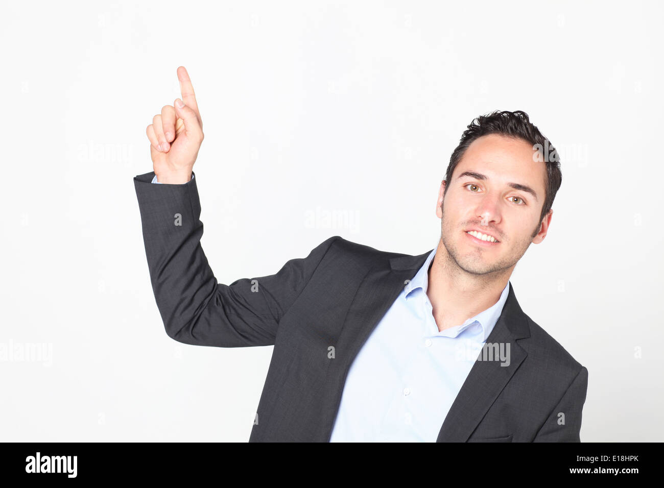 Business man pointing right hi-res stock photography and images - Alamy