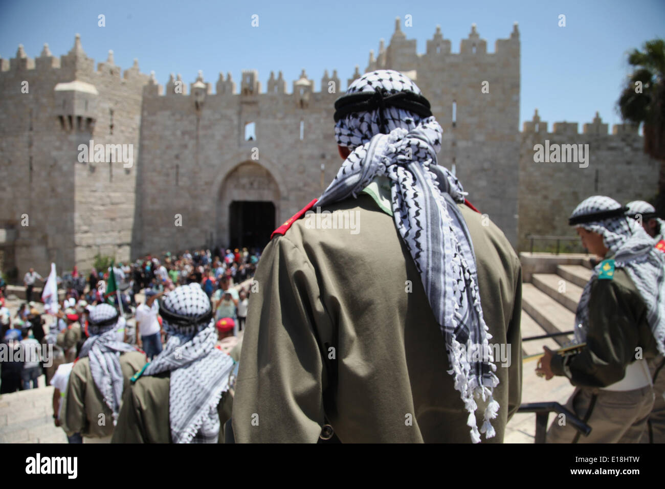 Jerusalem, Israel. 26th May, 2014. Palestinian scouts play musical ...