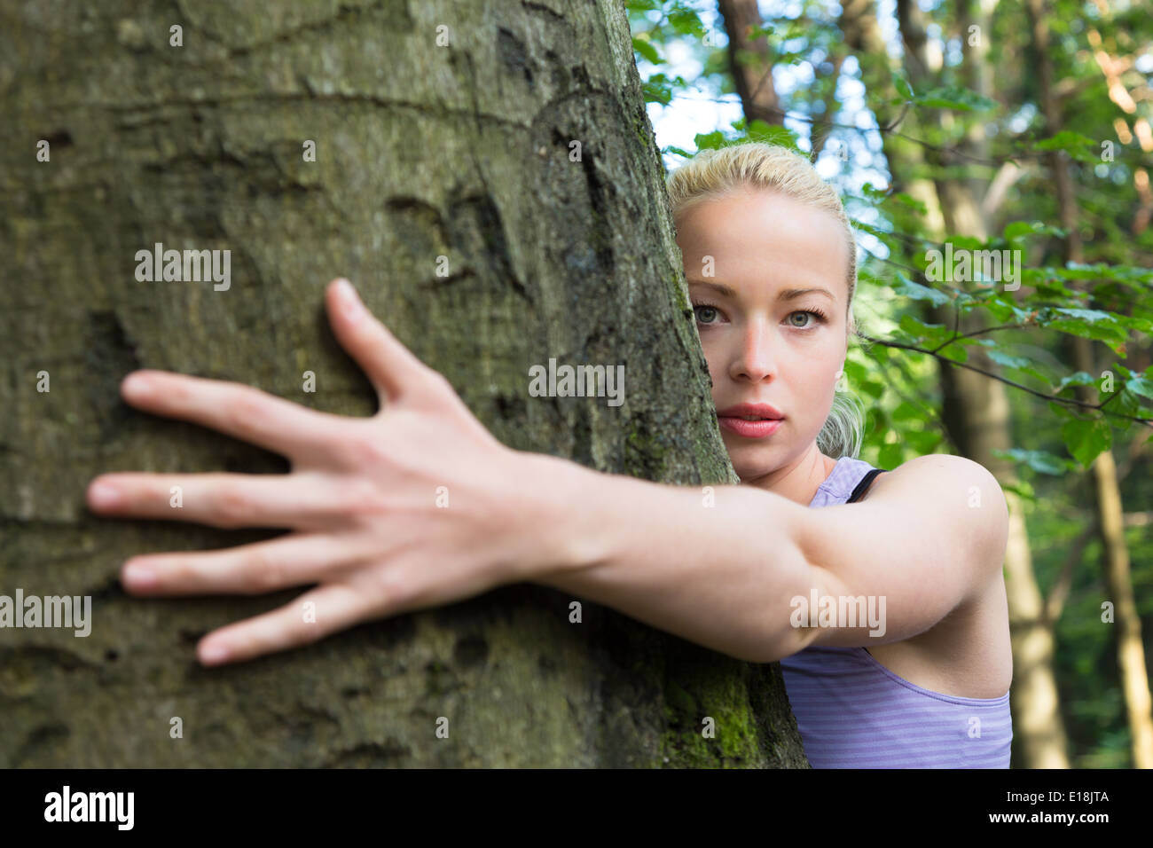 Tree hug therapy hi-res stock photography and images - Alamy