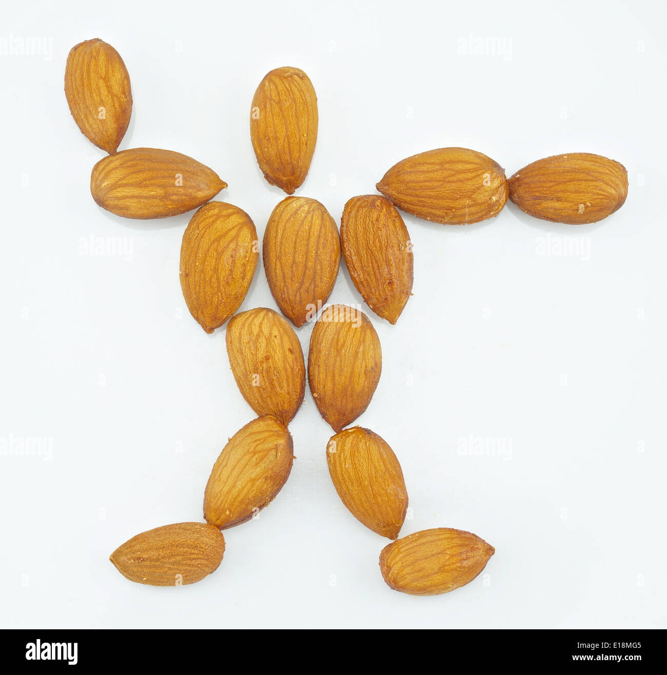 Crispy almond baked show hand signal to go to the next isolated placed ...