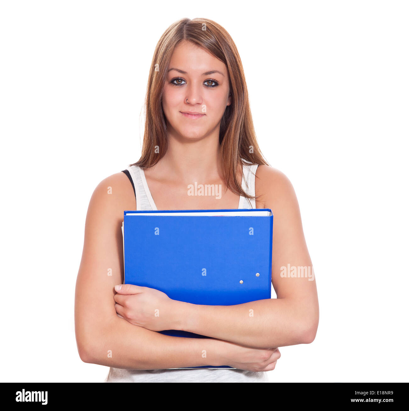 Attractive college student. All on white background Stock Photo - Alamy
