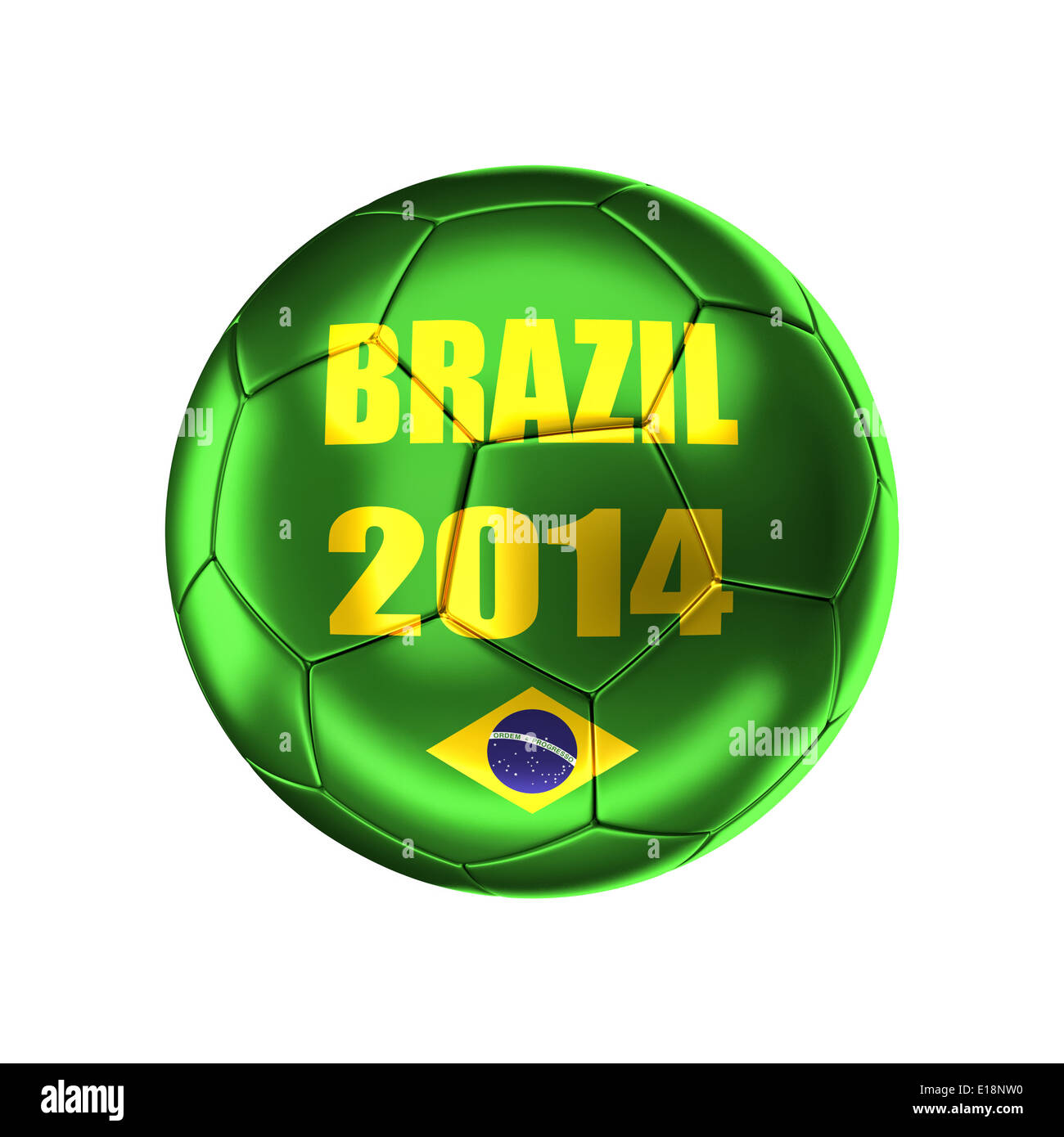 Brazil soccer ball 3d image on white Stock Photo - Alamy