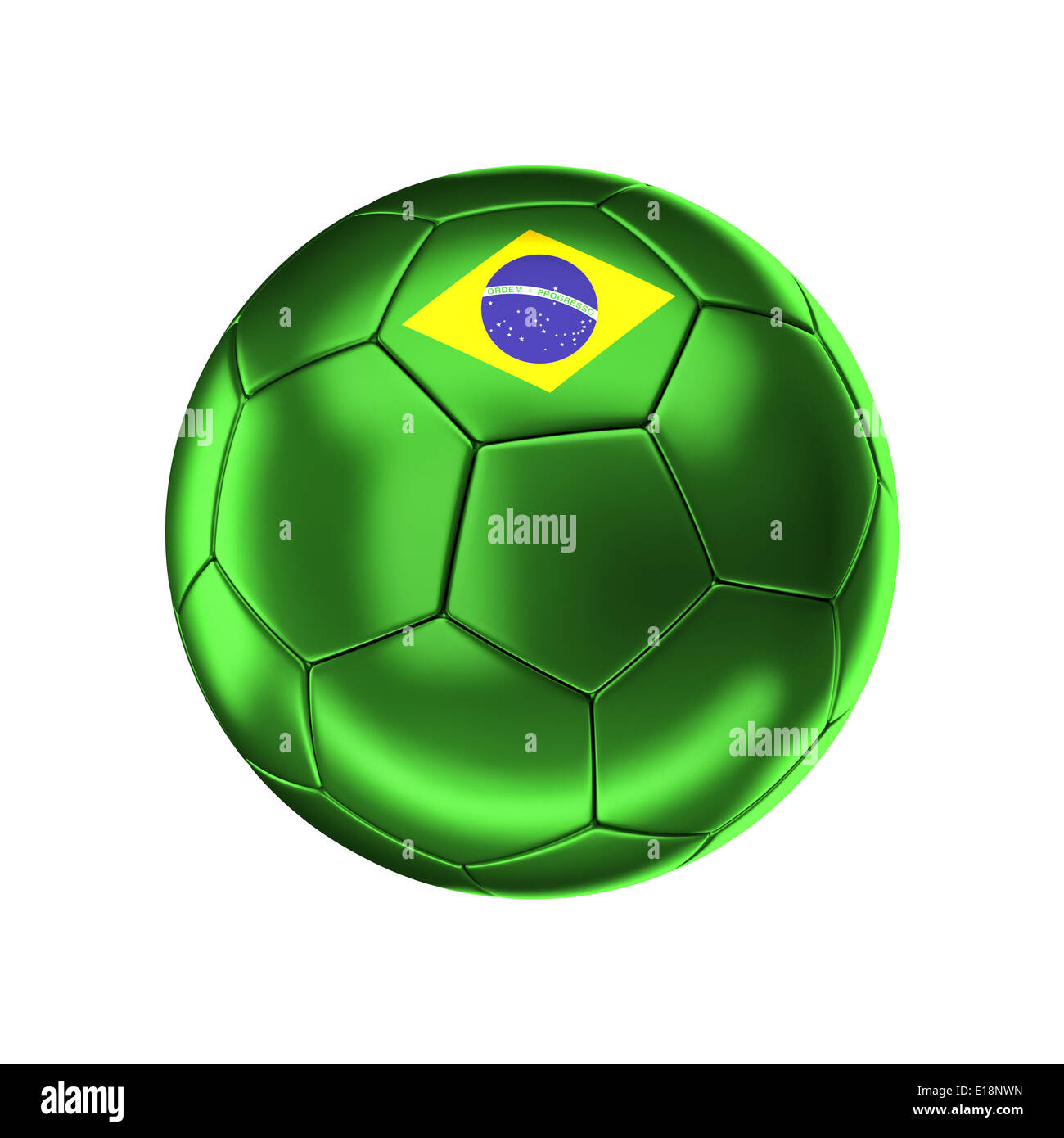 Brazil soccer ball 3d image on white Stock Photo - Alamy