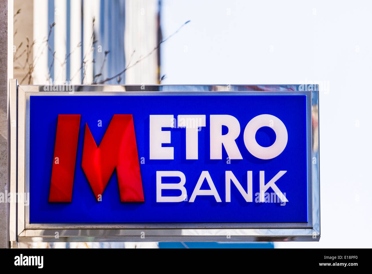 Metro bank sign - City of London Stock Photo - Alamy