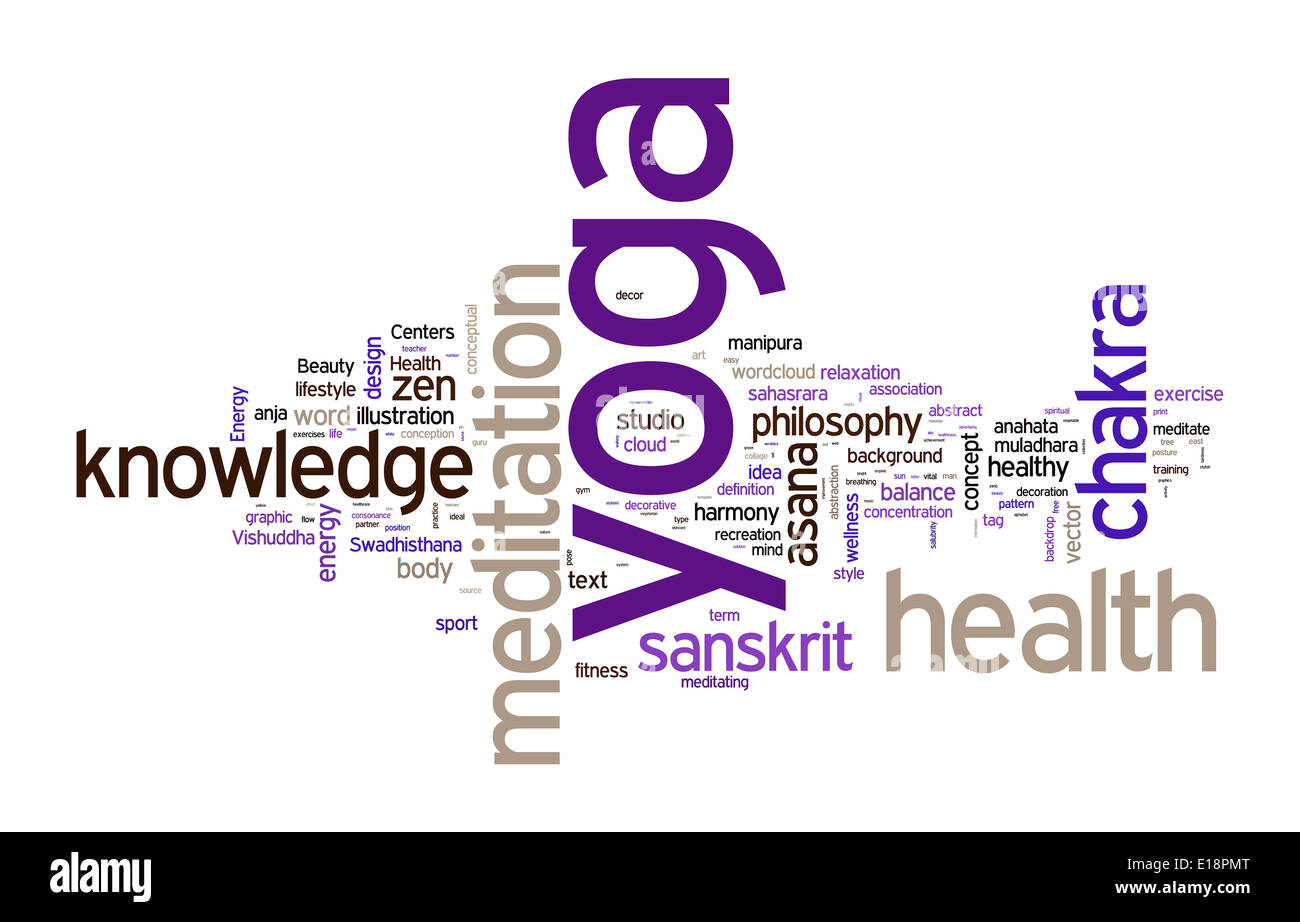 Meditation word cloud concept yoga High Resolution Stock Photography ...