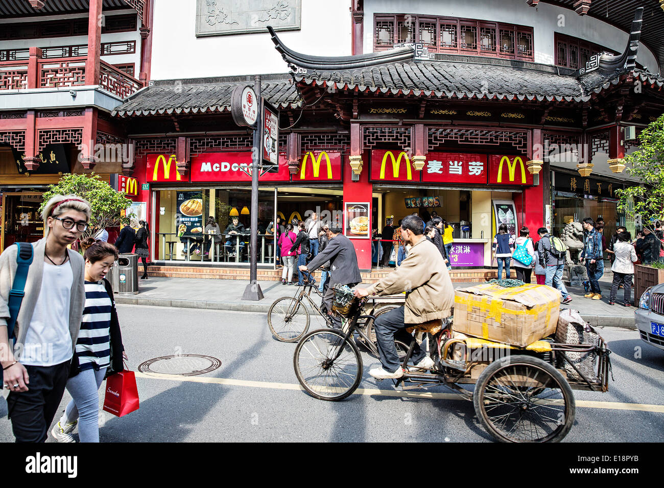 McDonalds fast food restaurant in center of Shanghai, China, on April ...