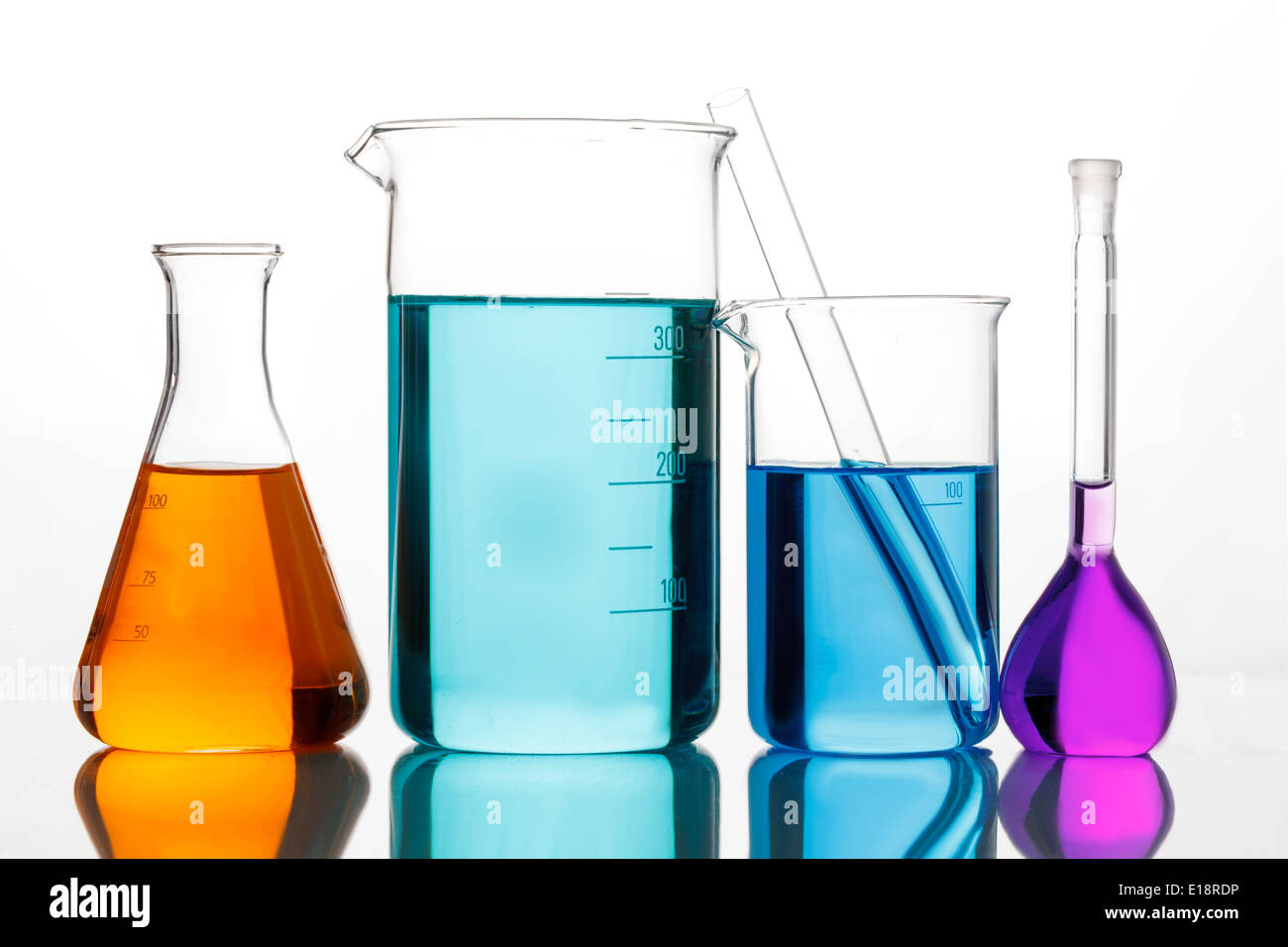 Chemical glassware for experiments Stock Photo - Alamy