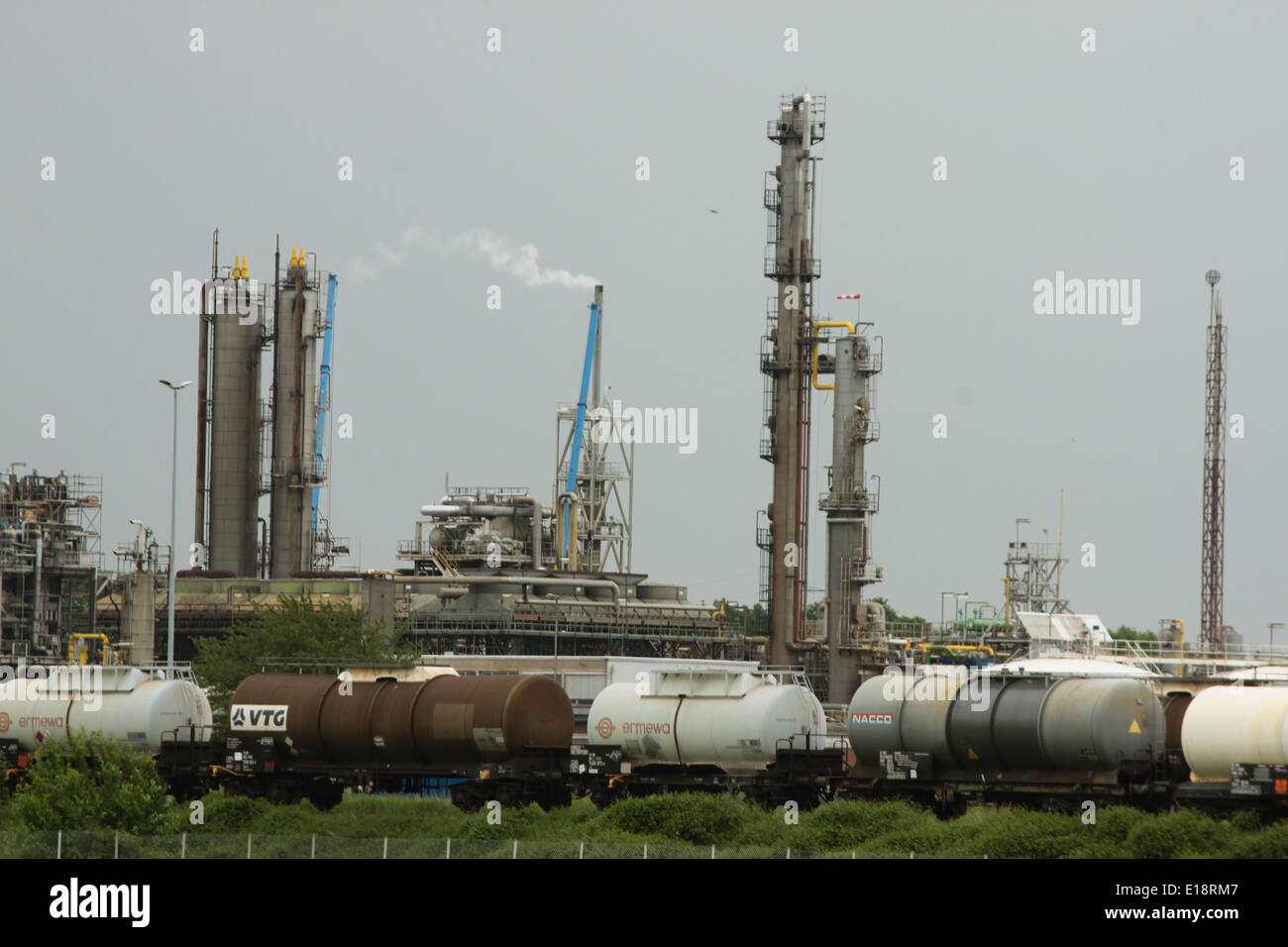 Cauldron Waggon in front of the Solvay Factory in Rheinberg Stock Photo ...