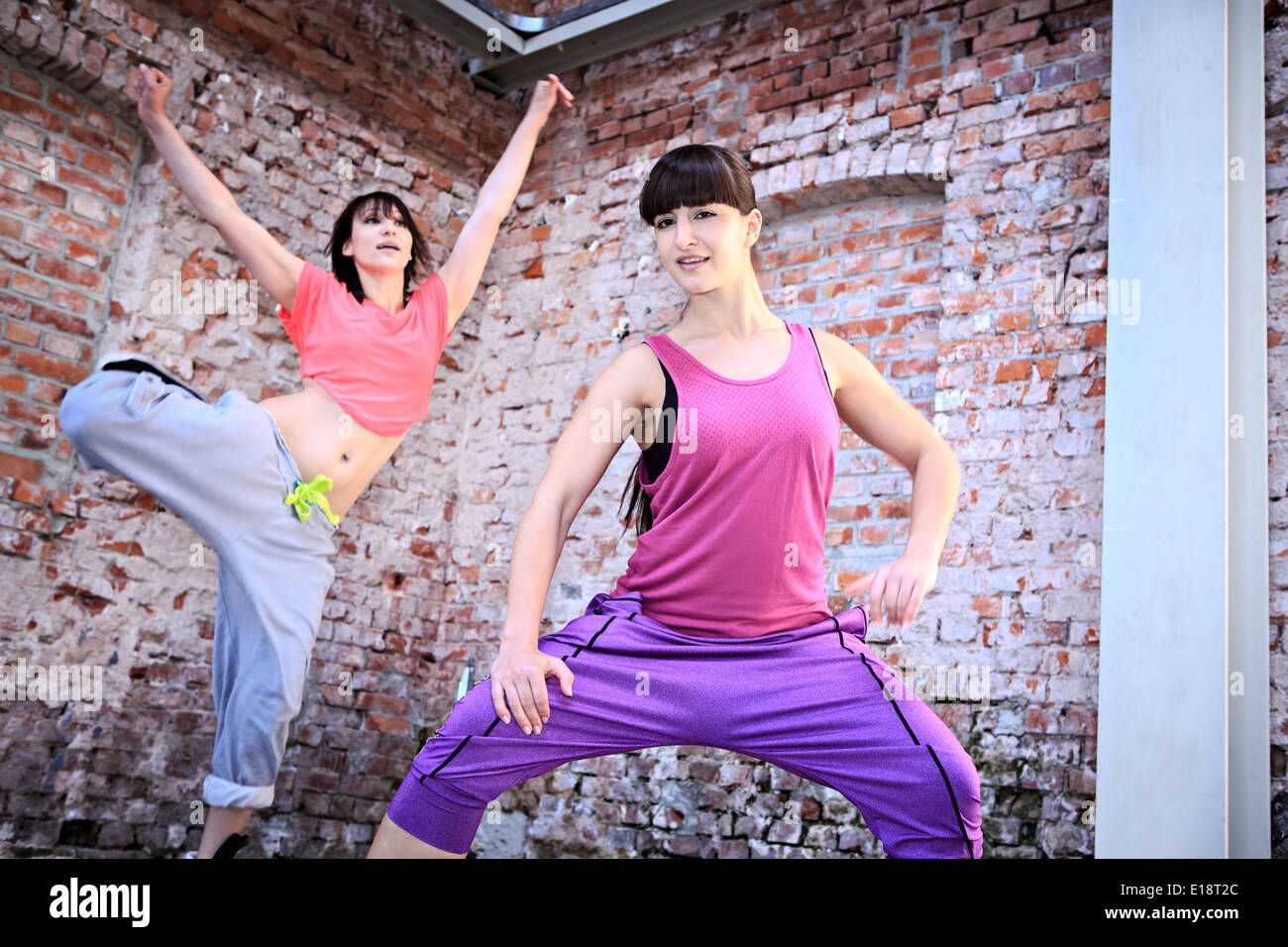 group of women in sport dress dancing zumba or aerobics Stock Photo - Alamy