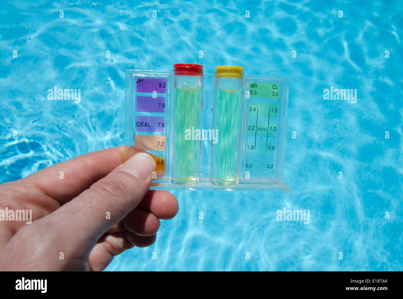 Swimming pool water testing Stock Photo - Alamy