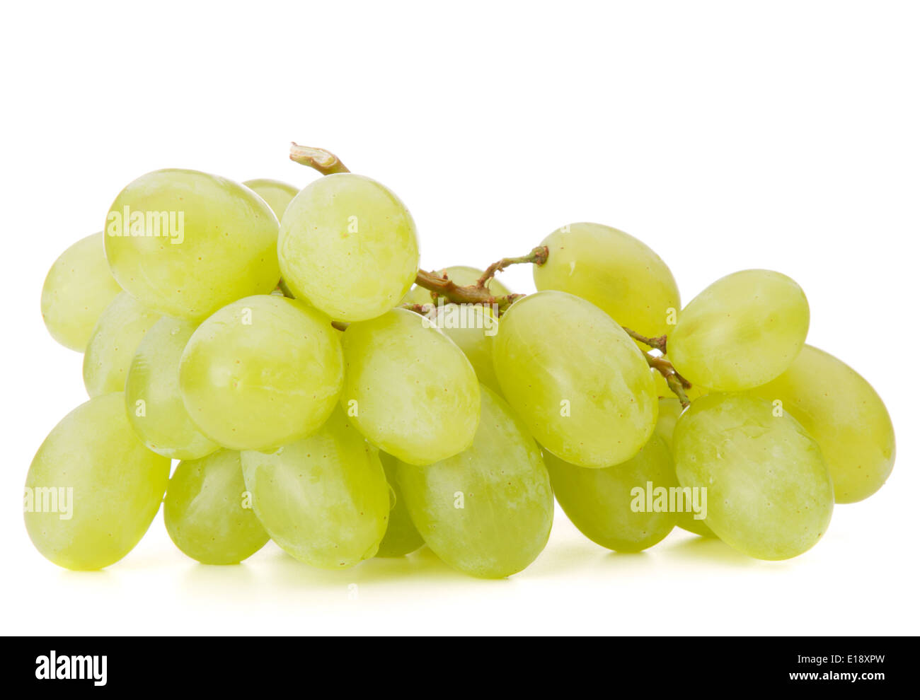 Green grape bunch isolated on white background cutout Stock Photo - Alamy