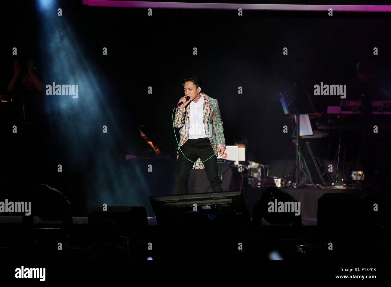 Taipei. 24th May, 2014. Singer Yoga Lin performs at his personal ...