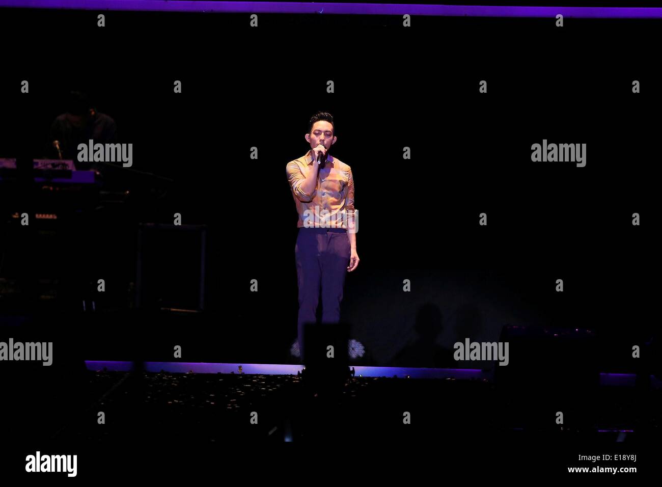 Taipei. 24th May, 2014. Singer Yoga Lin performs at his personal ...