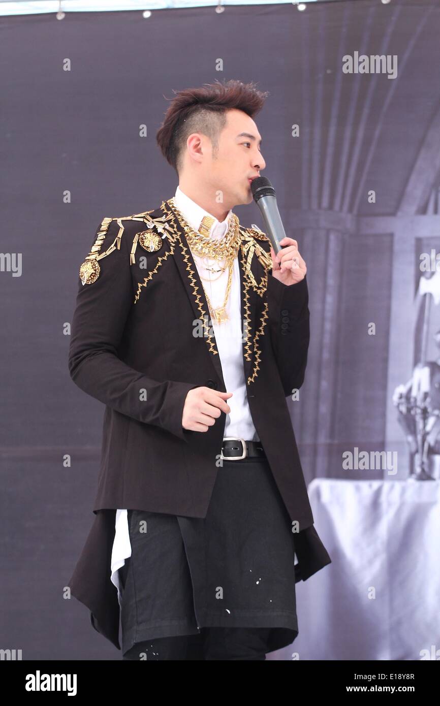Taipei, China. 25th May, 2014. Singer Wilber Pan promotes his coming ...