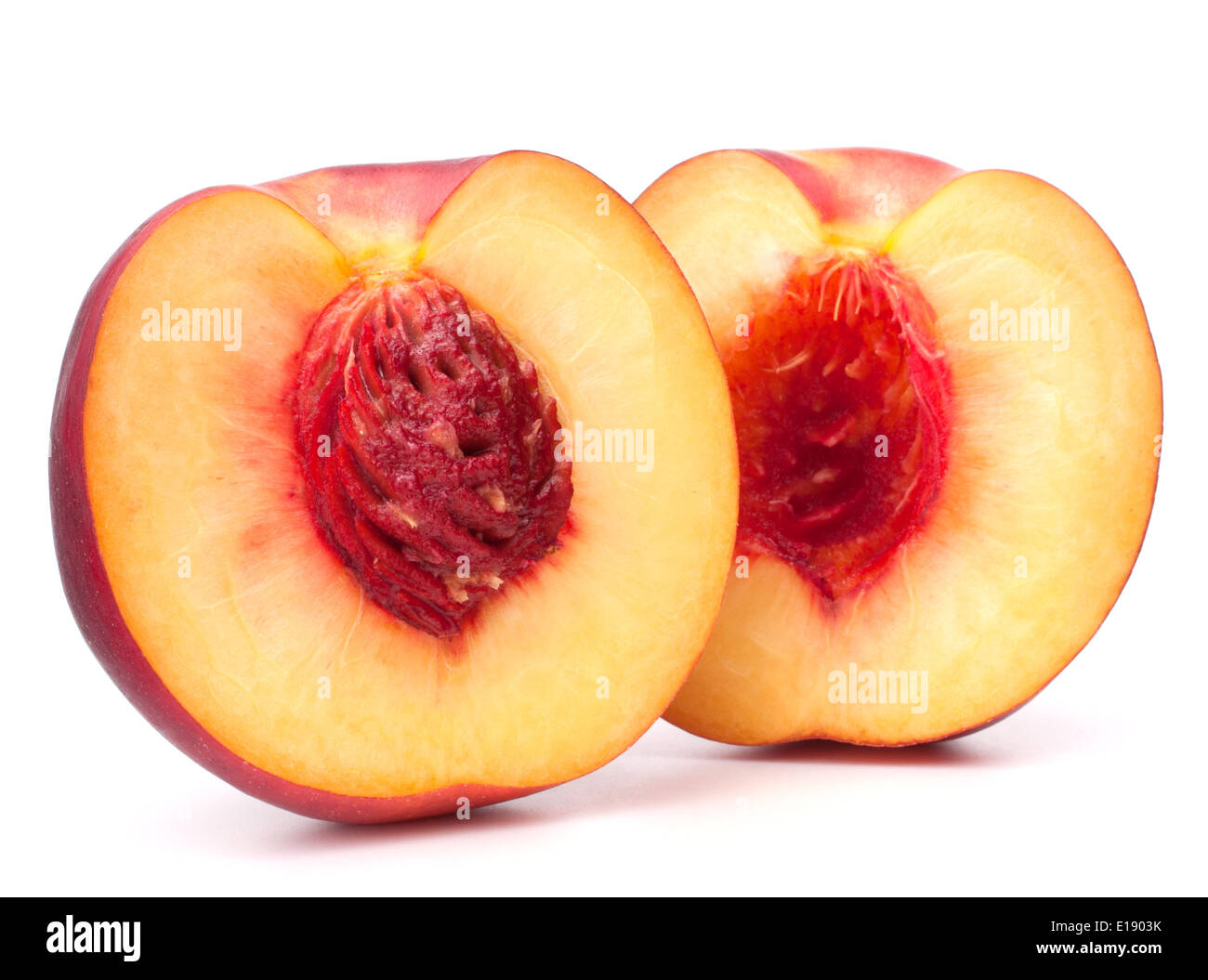 Nectarine fruit isolated on white background cutout Stock Photo - Alamy