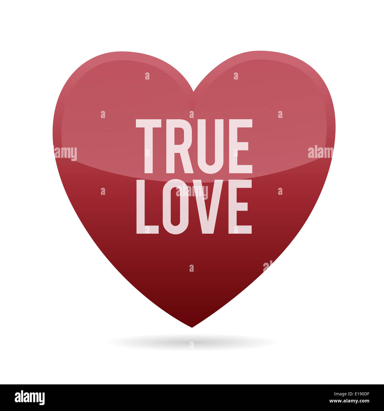 Vector illustration of red true love heart shape Stock Photo - Alamy