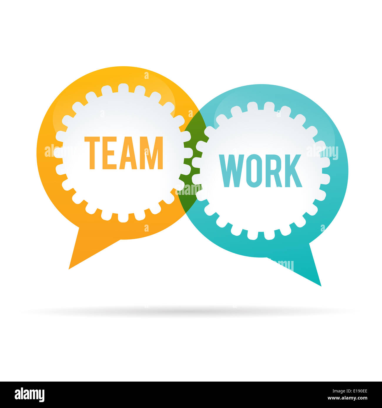 Vector illustration of team work gear bubble Stock Photo - Alamy