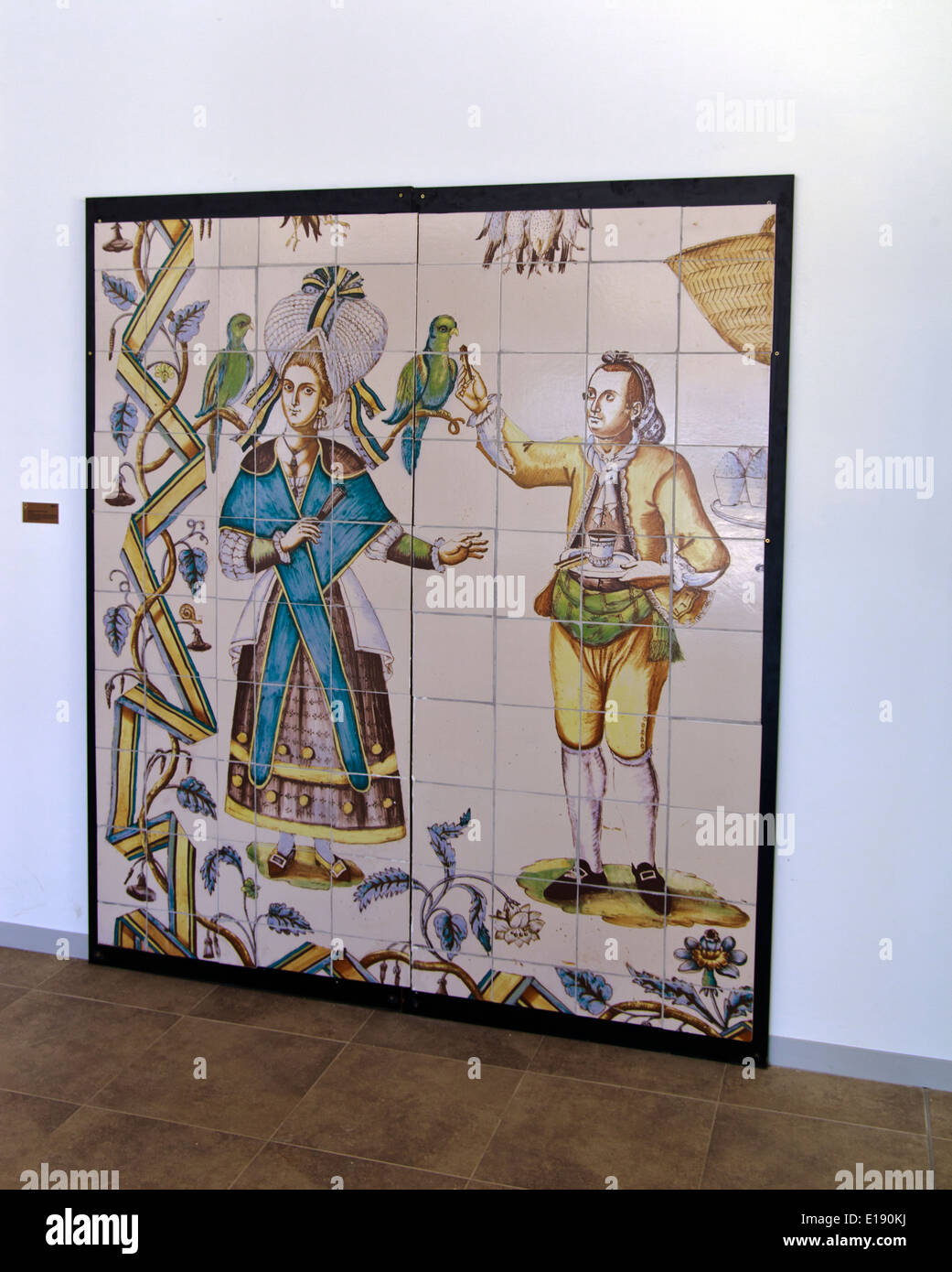 Tile Mural of man and women in period dress in the Manolo Safont Tile ...