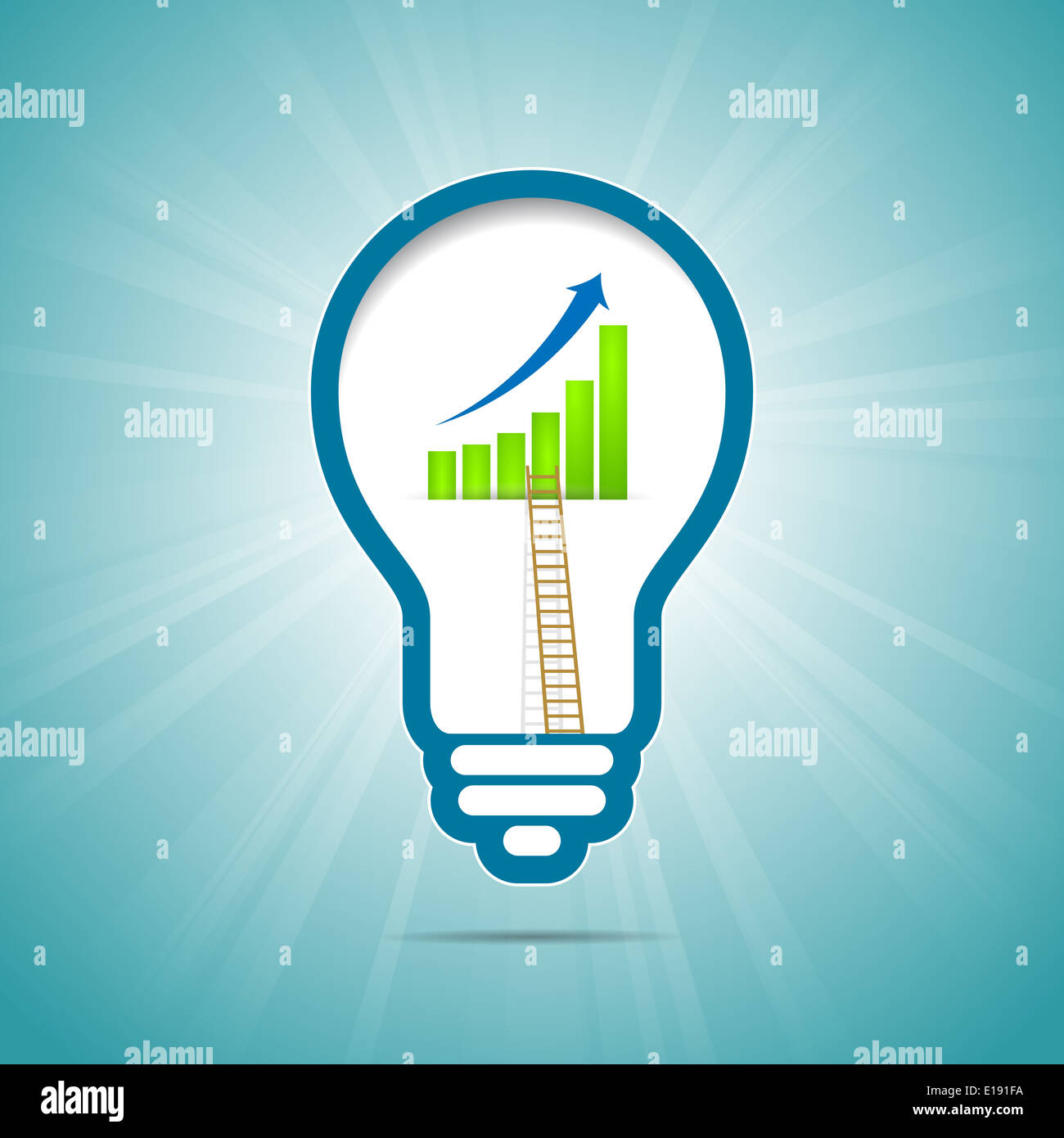 Vector illustration of success idea graphic ladder light bulb Stock ...