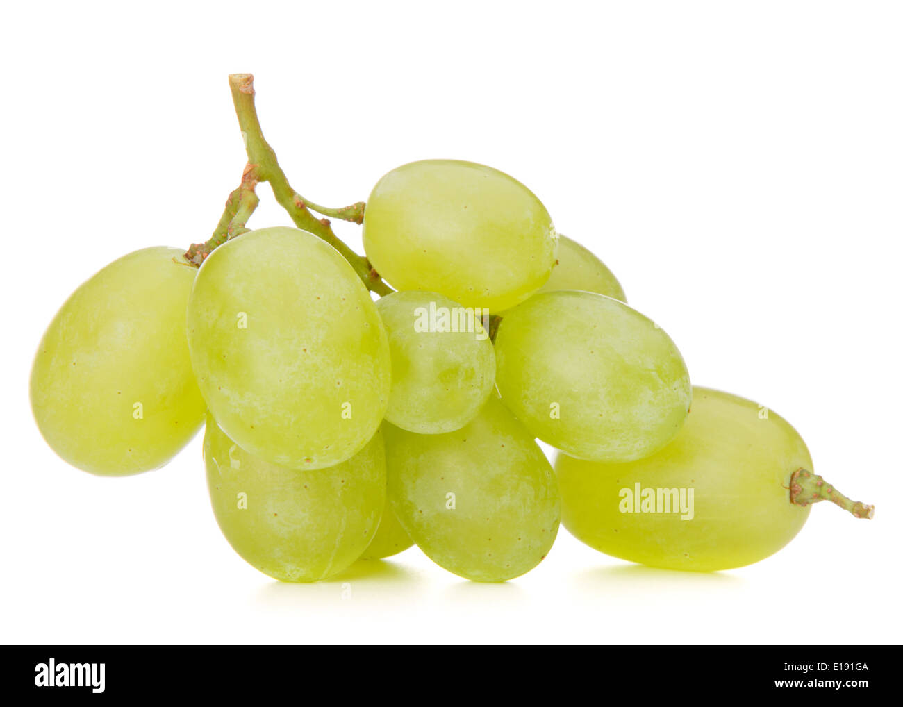 Green grape bunch isolated on white background cutout Stock Photo - Alamy