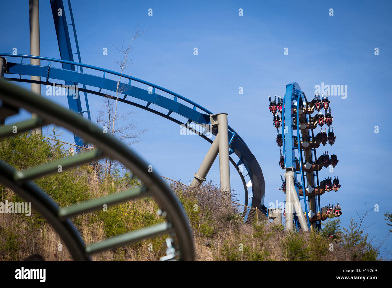 Wild Eagle, America's first wing coaster, is pictured in Dollywood theme park in Pigeon Forge ...