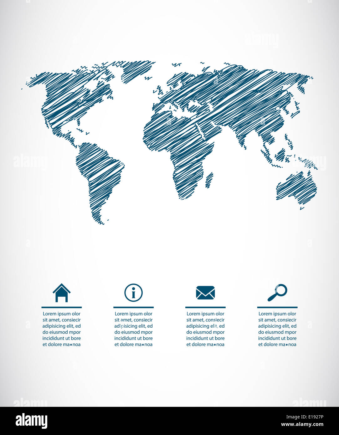 map with special sketch design Stock Photo - Alamy