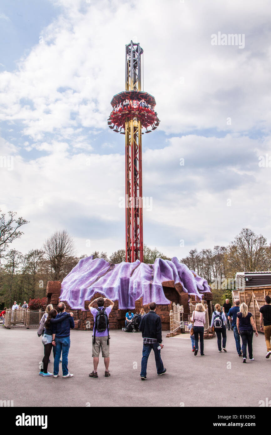 Magma Volcano themed drop & twist ride,Paultons Park, Southampton ...