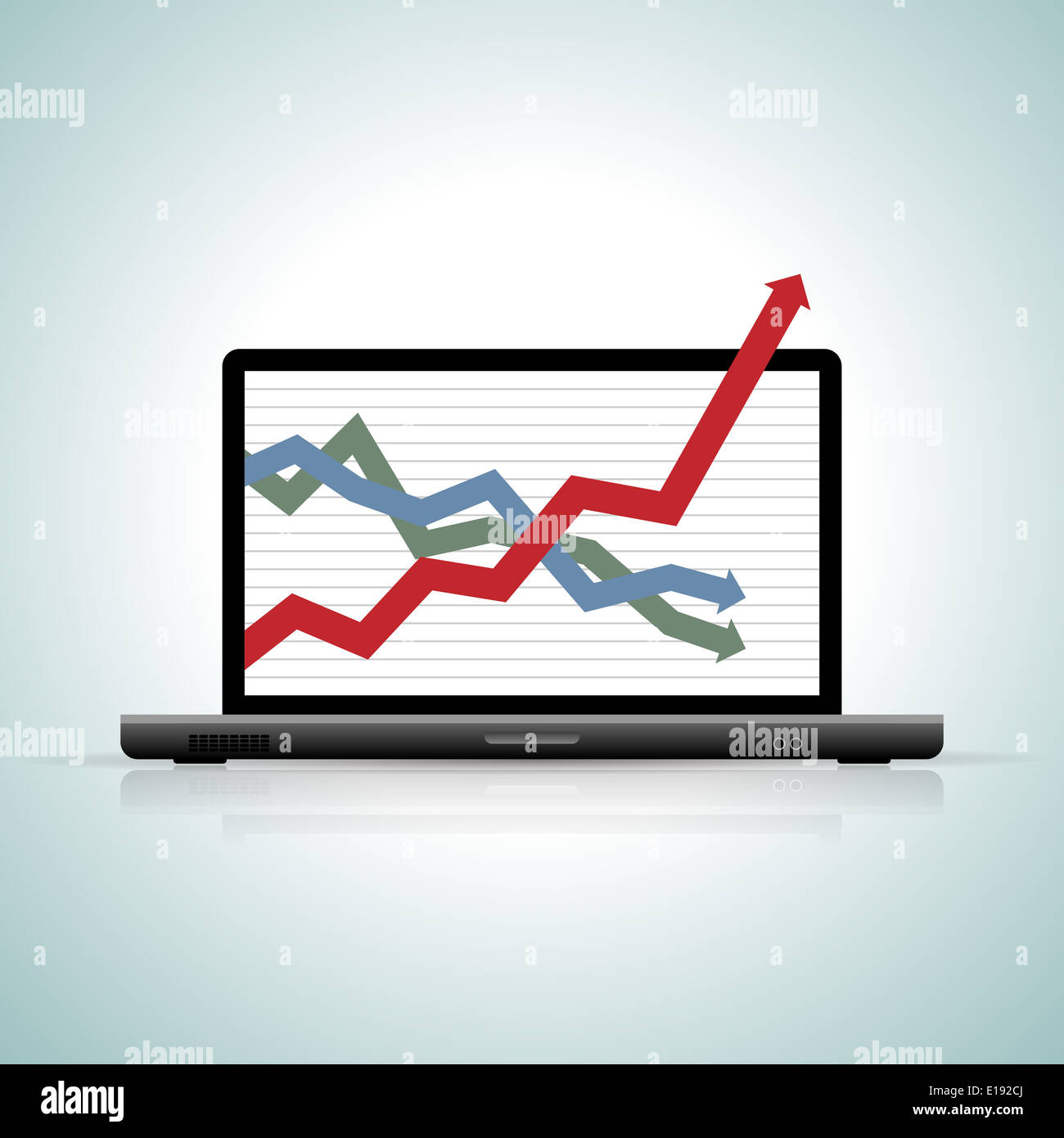 Vector illustration of laptop graphic showing better performance Stock ...