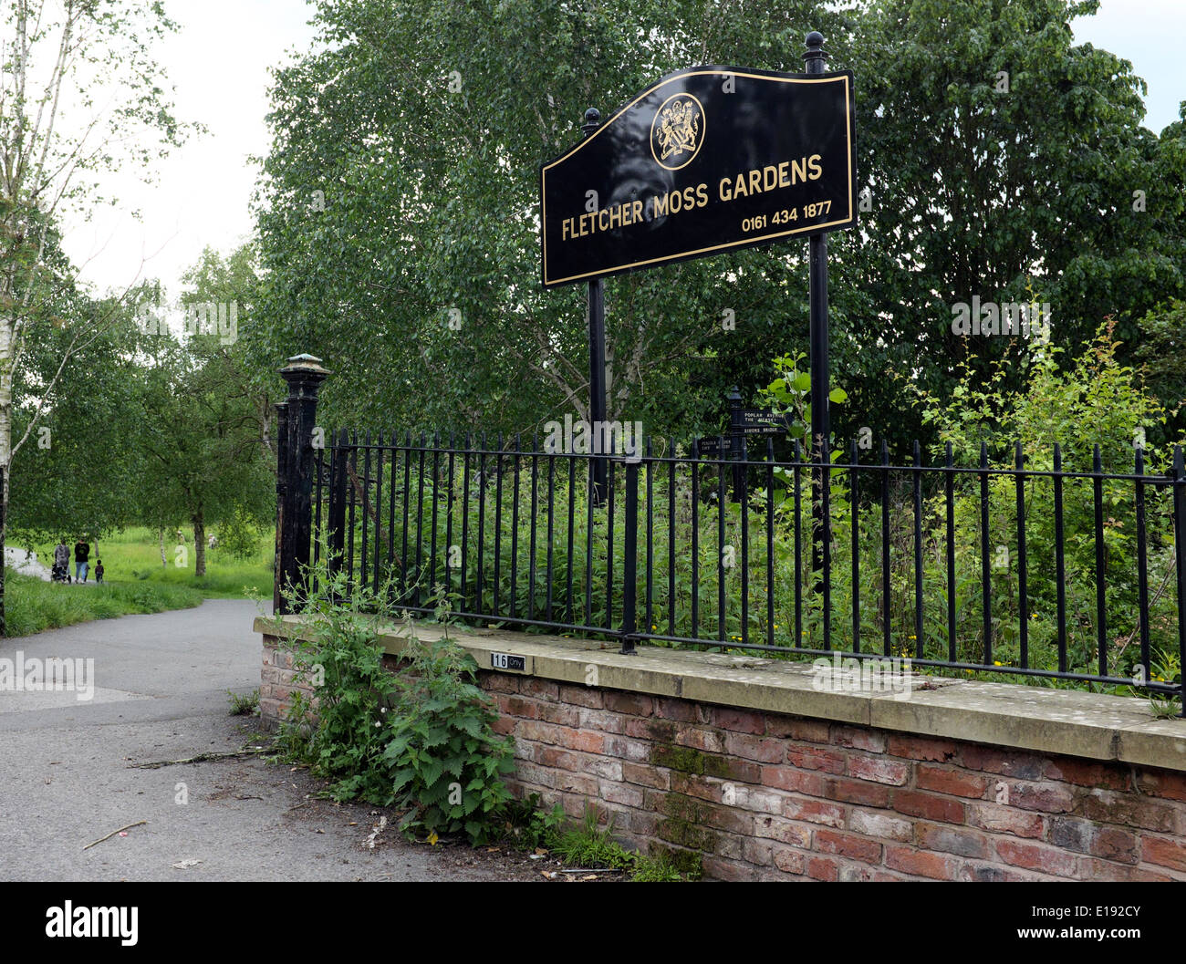 entrance to fletcher moss park in south didsbury Stock Photo - Alamy