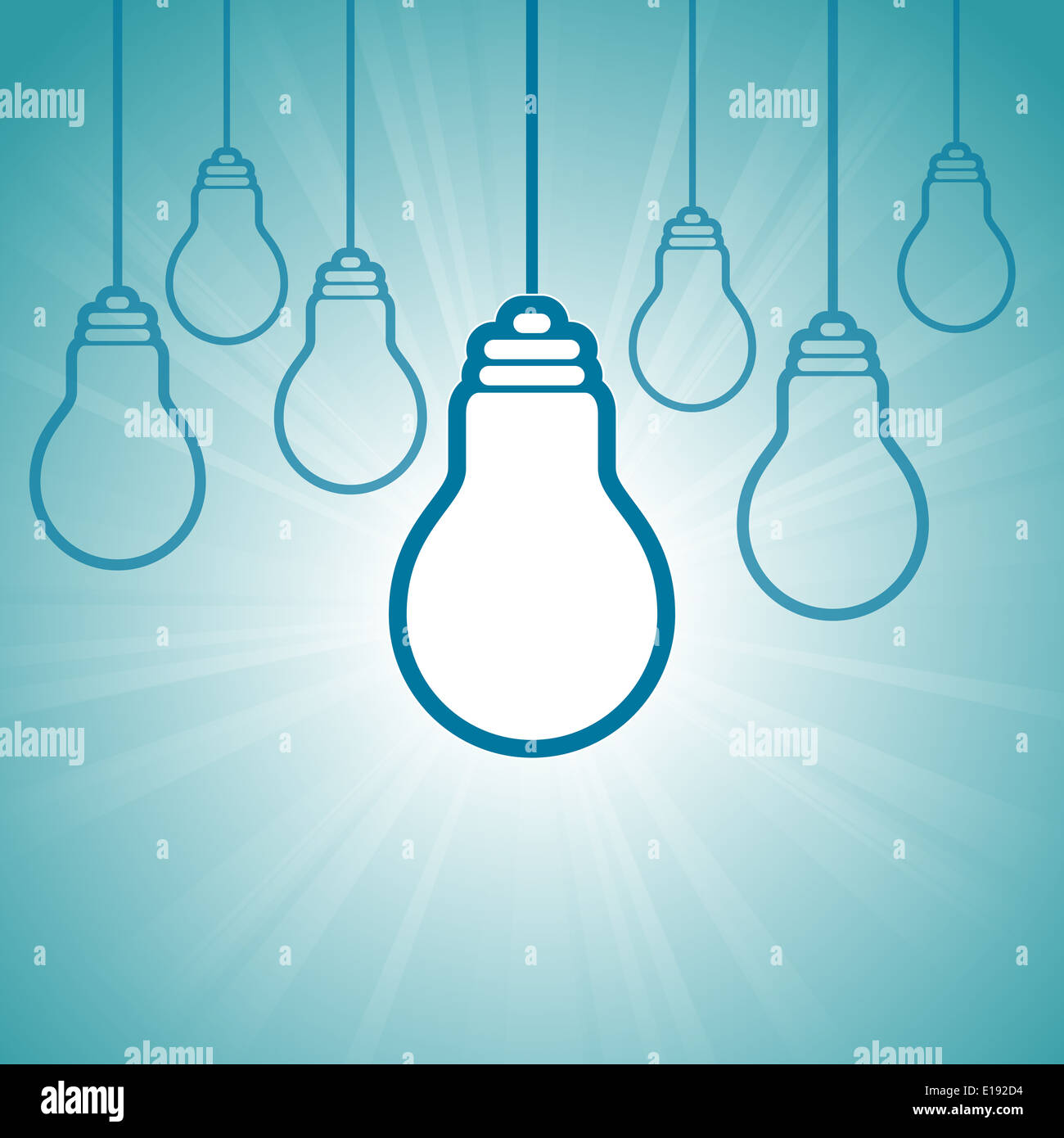 Vector illustration of white light bulb idea concept Stock Photo - Alamy