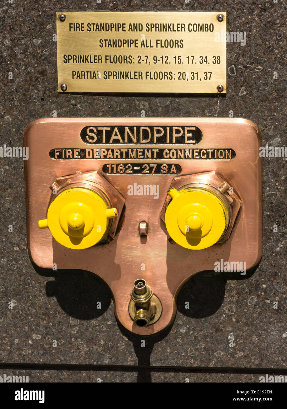 Colorful Dry Fire Standpipe and Sprinkler Connections, NYC, USA Stock ... Colorful Dry Fire Standpipe and Sprinkler Connections, NYC, USA Stock ...