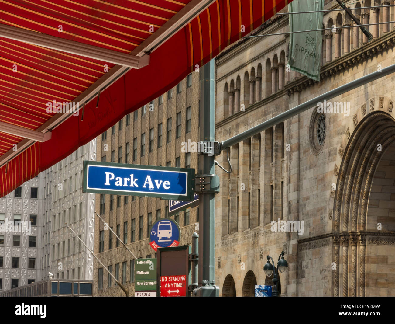 Park Avenue Signpost at 42nd Street, Pershing Square andGrand Central ...