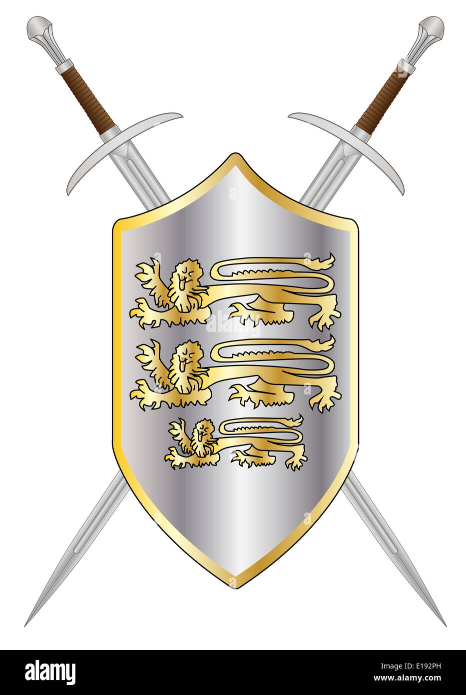 Medieval metal knight shield crossed hi-res stock photography and ...