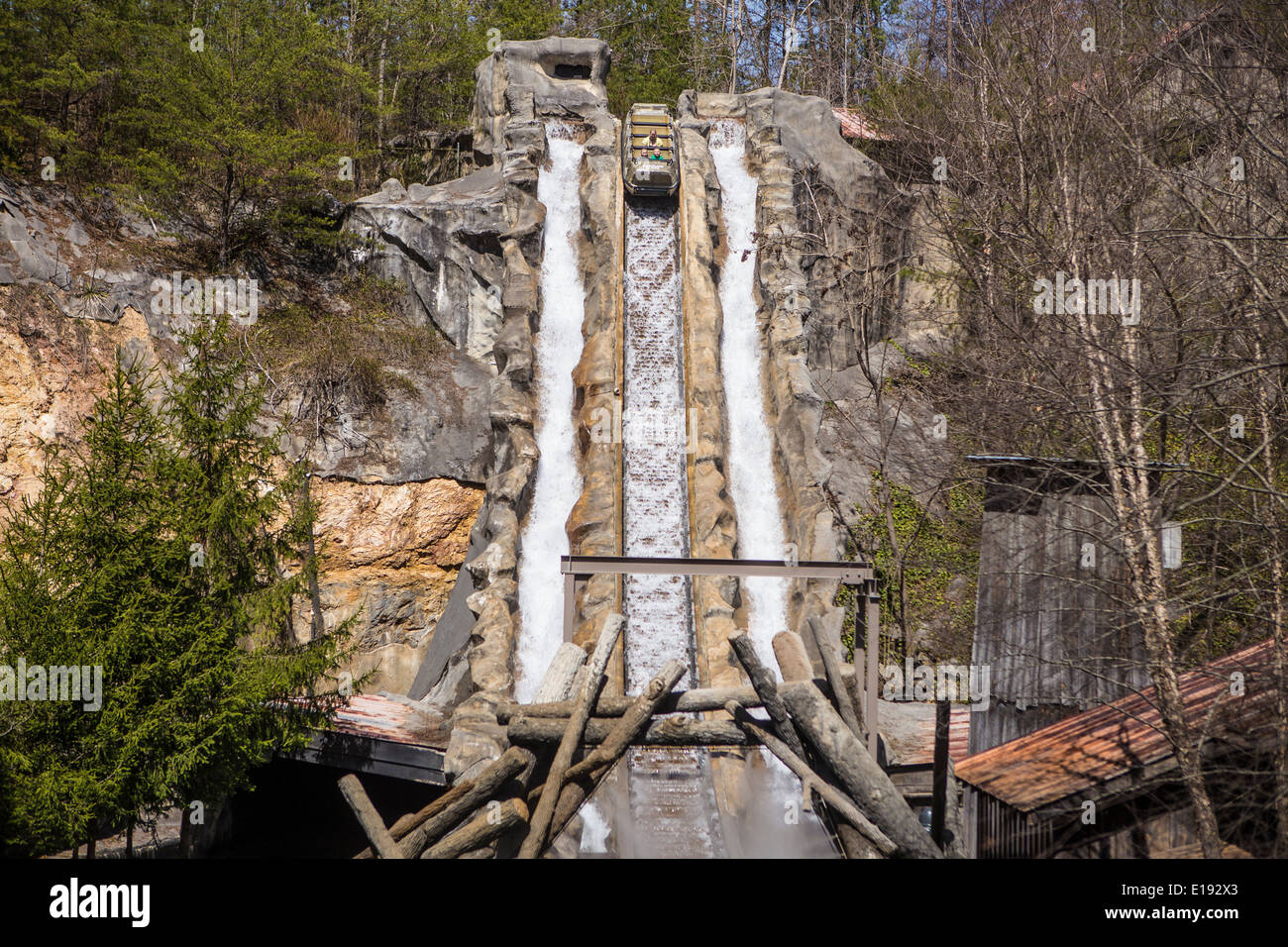 Daredevil Falls water ride is pictured in Dollywood theme park in ...