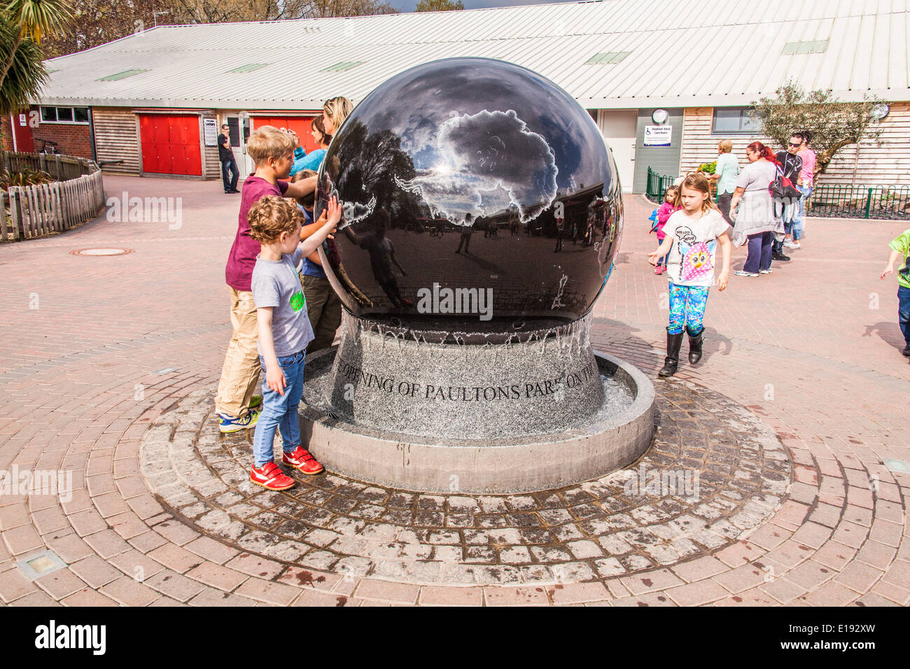 Floating Globe in the entrance area at Paultons Park, Southampton ...