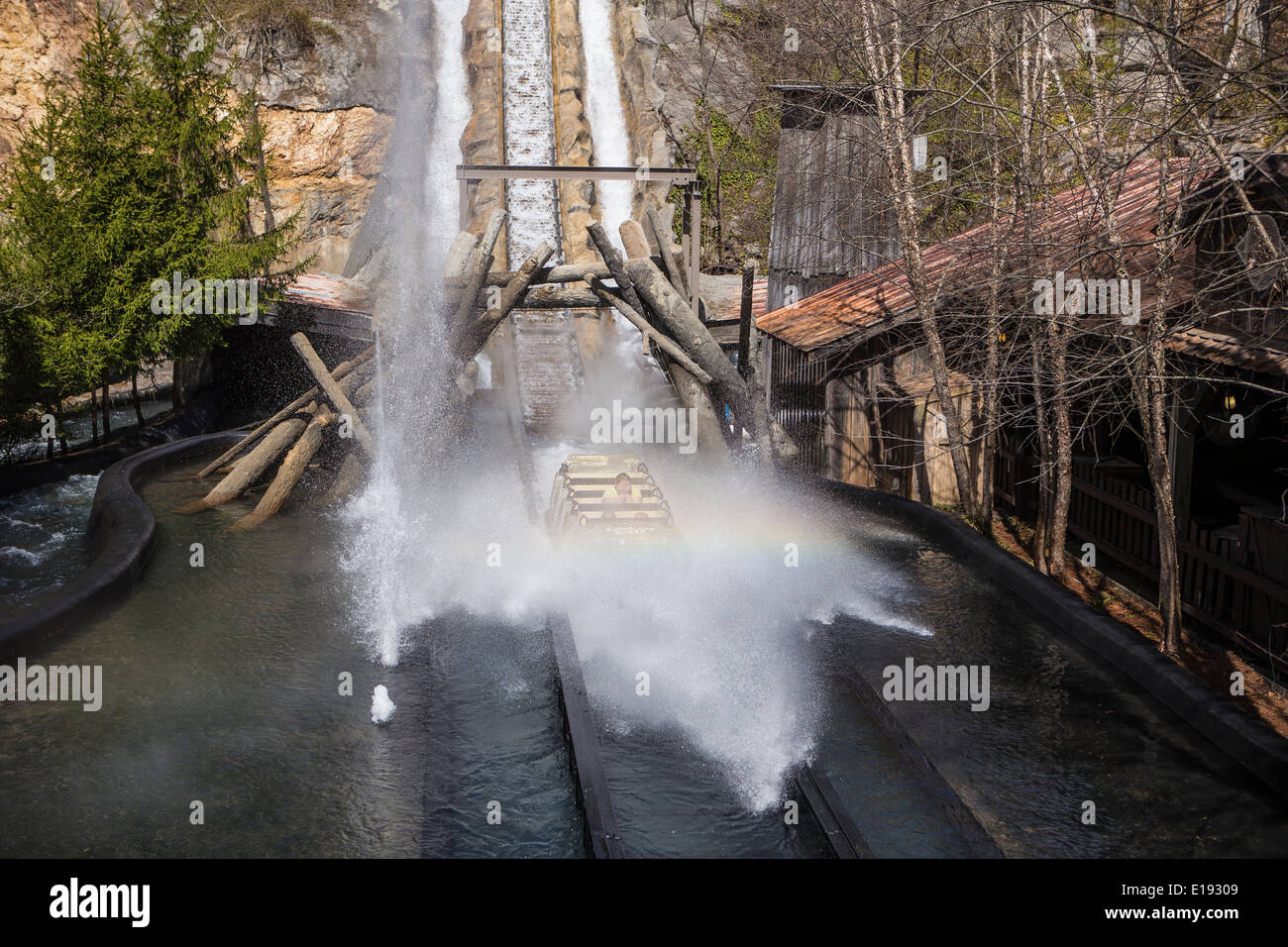 Daredevil Falls water ride is pictured in Dollywood theme park in ...