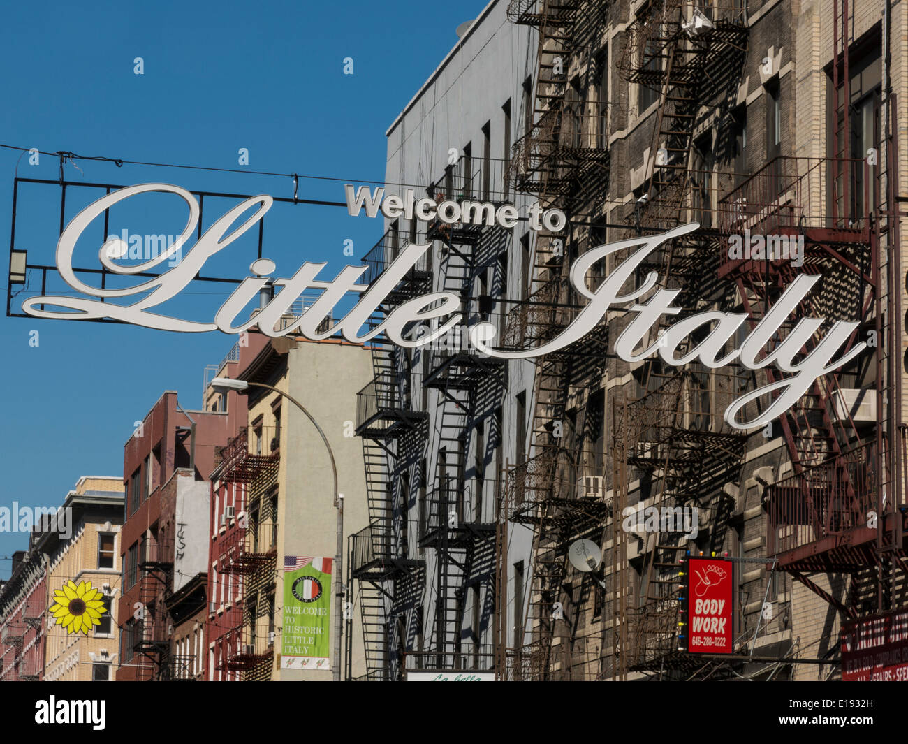 Welcome Little Italy Sign, Mulberry Street, Little Italy, NYC Stock ...