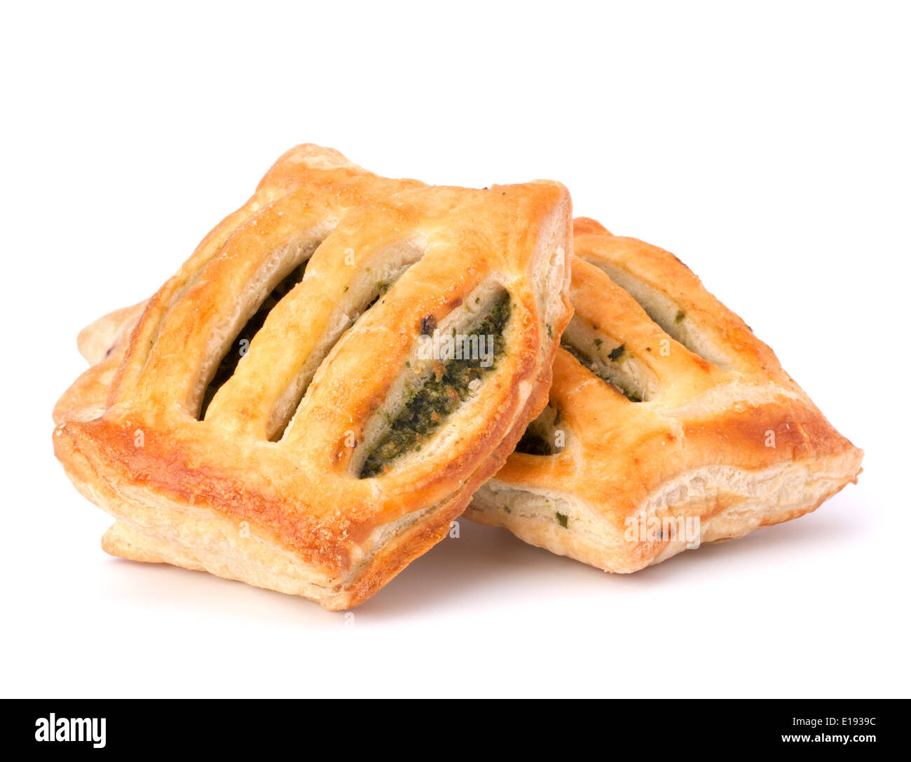 Puff pastry bun isolated on white background. Healthy patty with ...