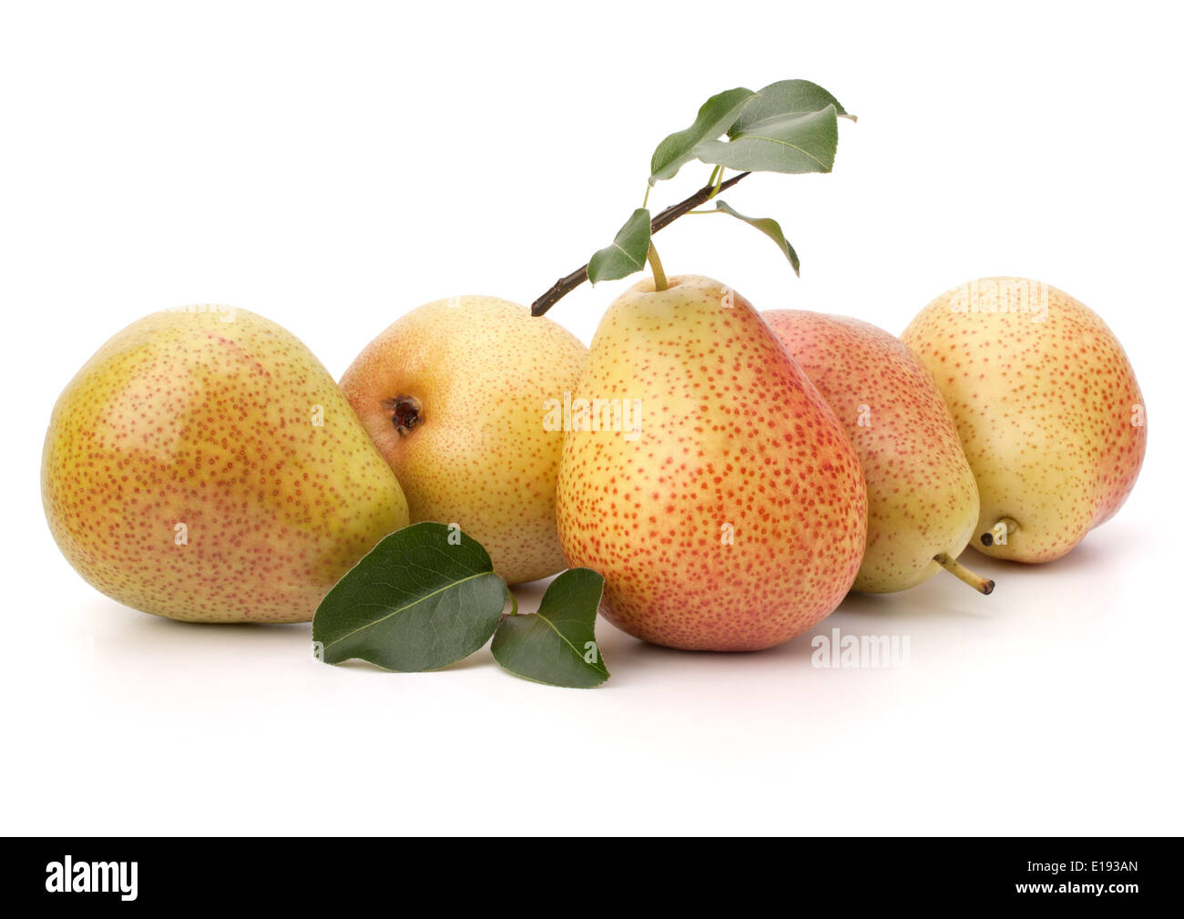 Pear fruits isolated on white background Stock Photo - Alamy