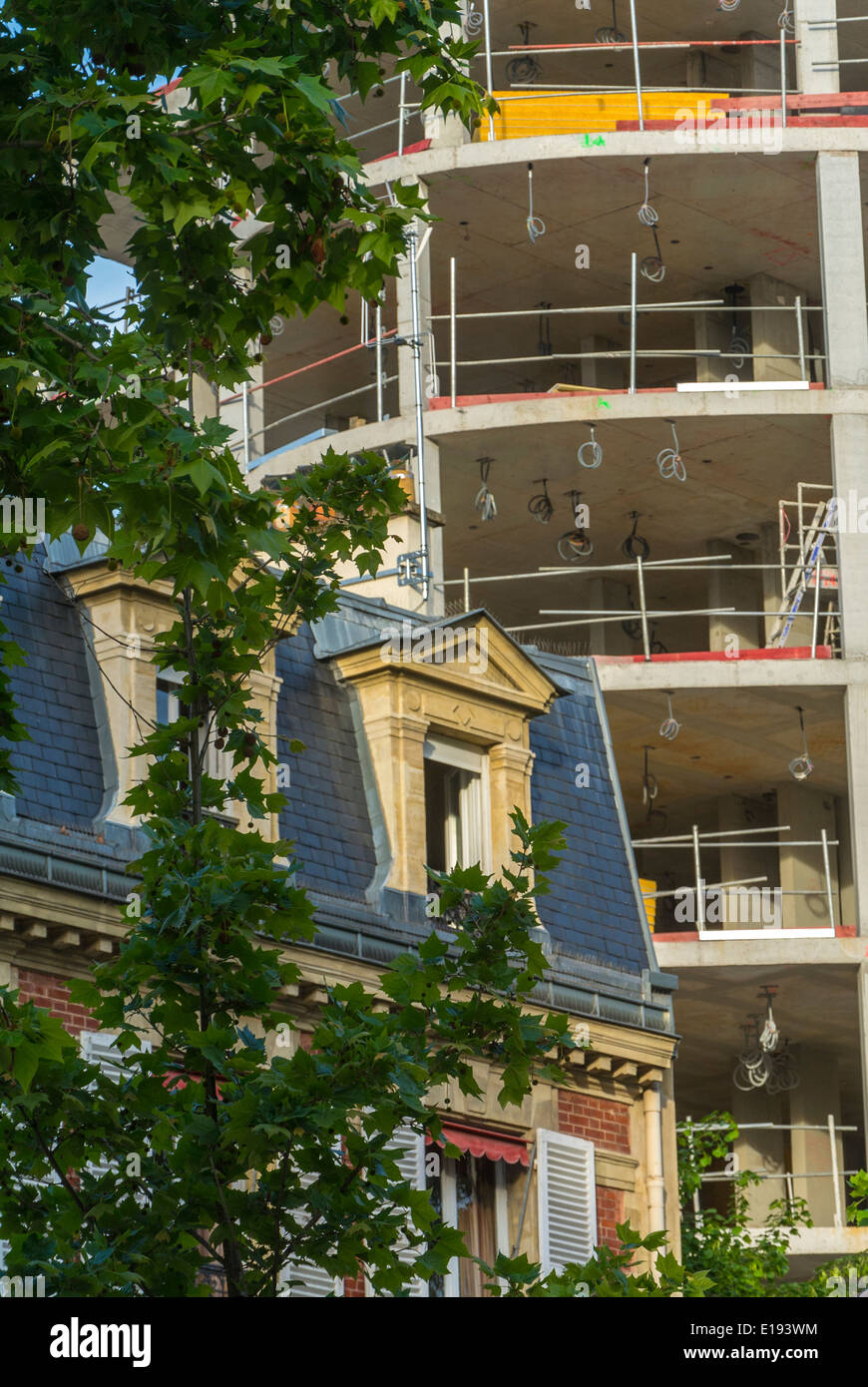Paris, France, Contrast, New Build Building Construction Site, Old and ...