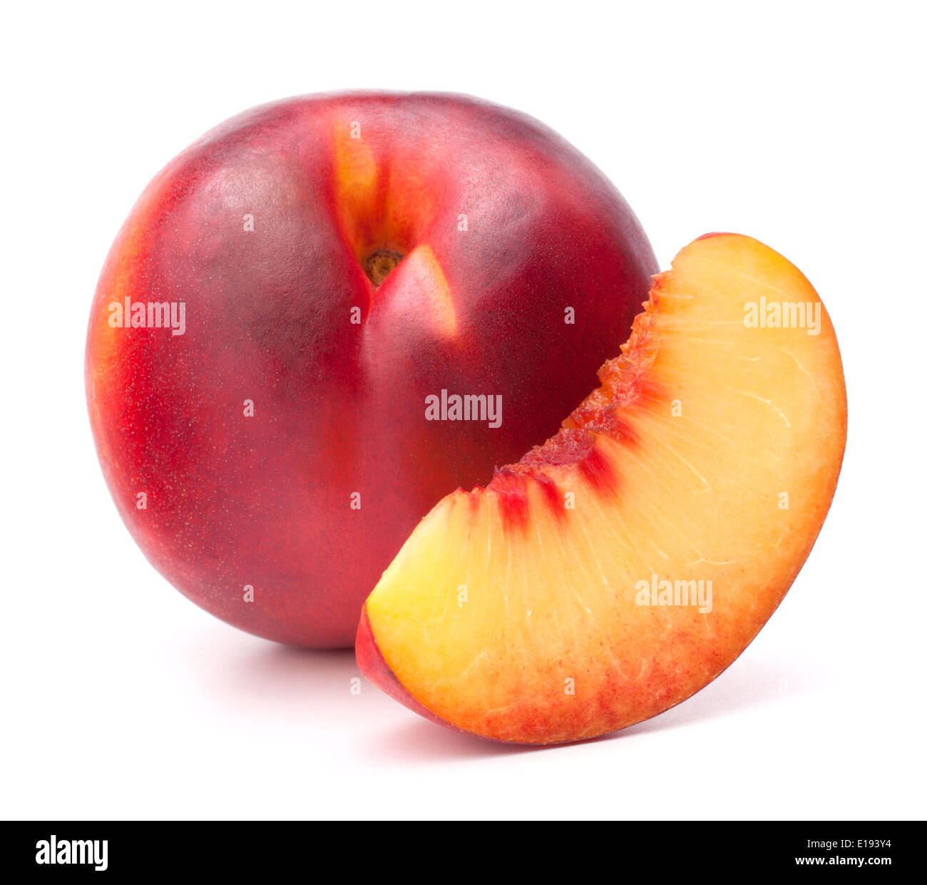 Nectarine fruit isolated on white background cutout Stock Photo - Alamy