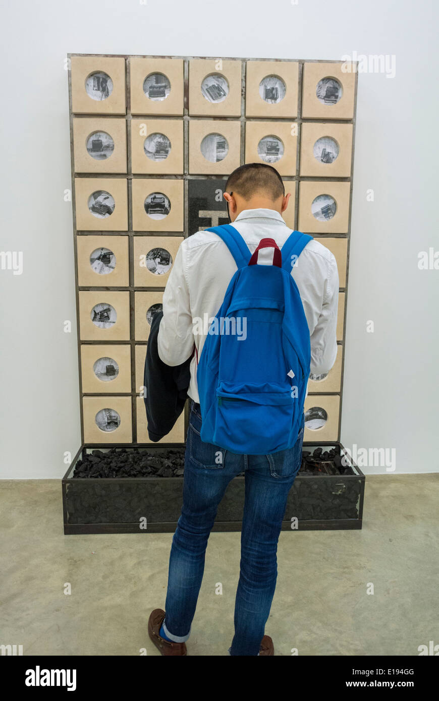 Paris, France, Chinese Tourist Man, standing French Modern Art Gallery ...