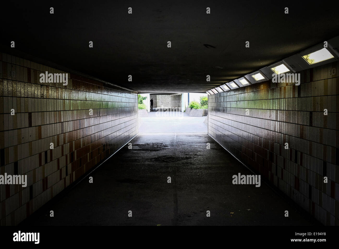 A dark pedestrian underpass in Basildon Stock Photo - Alamy